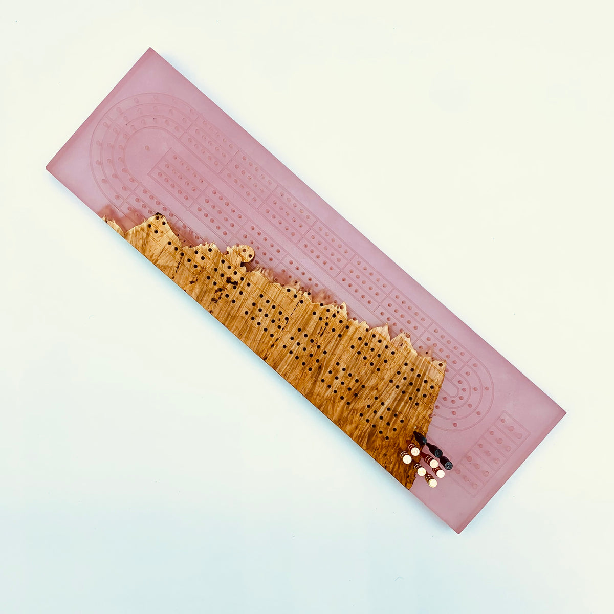 MAPLE BURL + pink cribbage board – Maple Leaf Wood Co